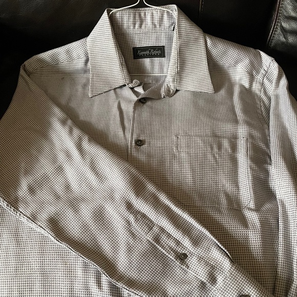 Kenneth Roberts Platinum | Shirts | Mens Silver Black Button Down Shirt ...